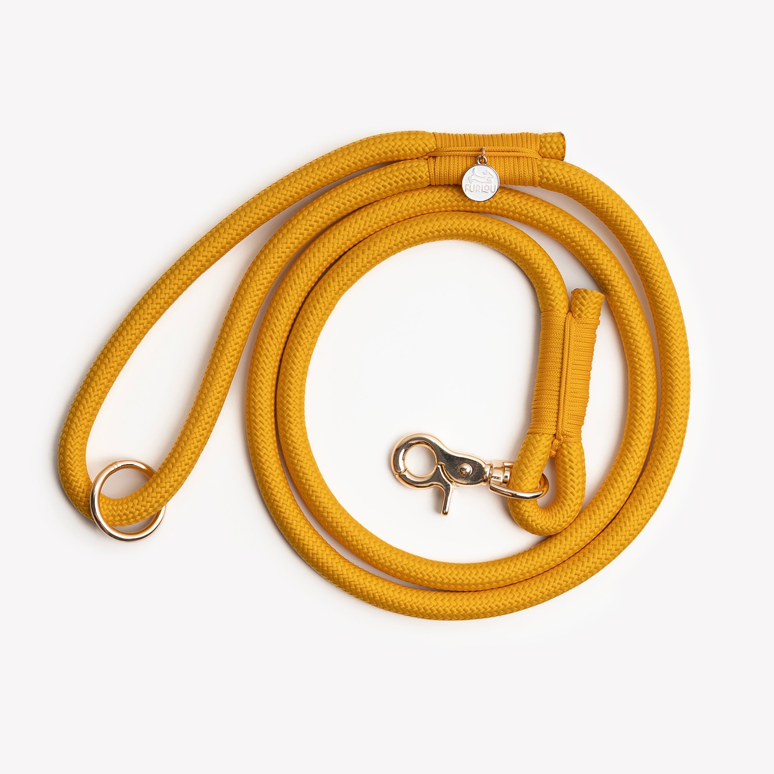 FURLOU | Braided Rope Leash - Yellow | Pretty Good Boy