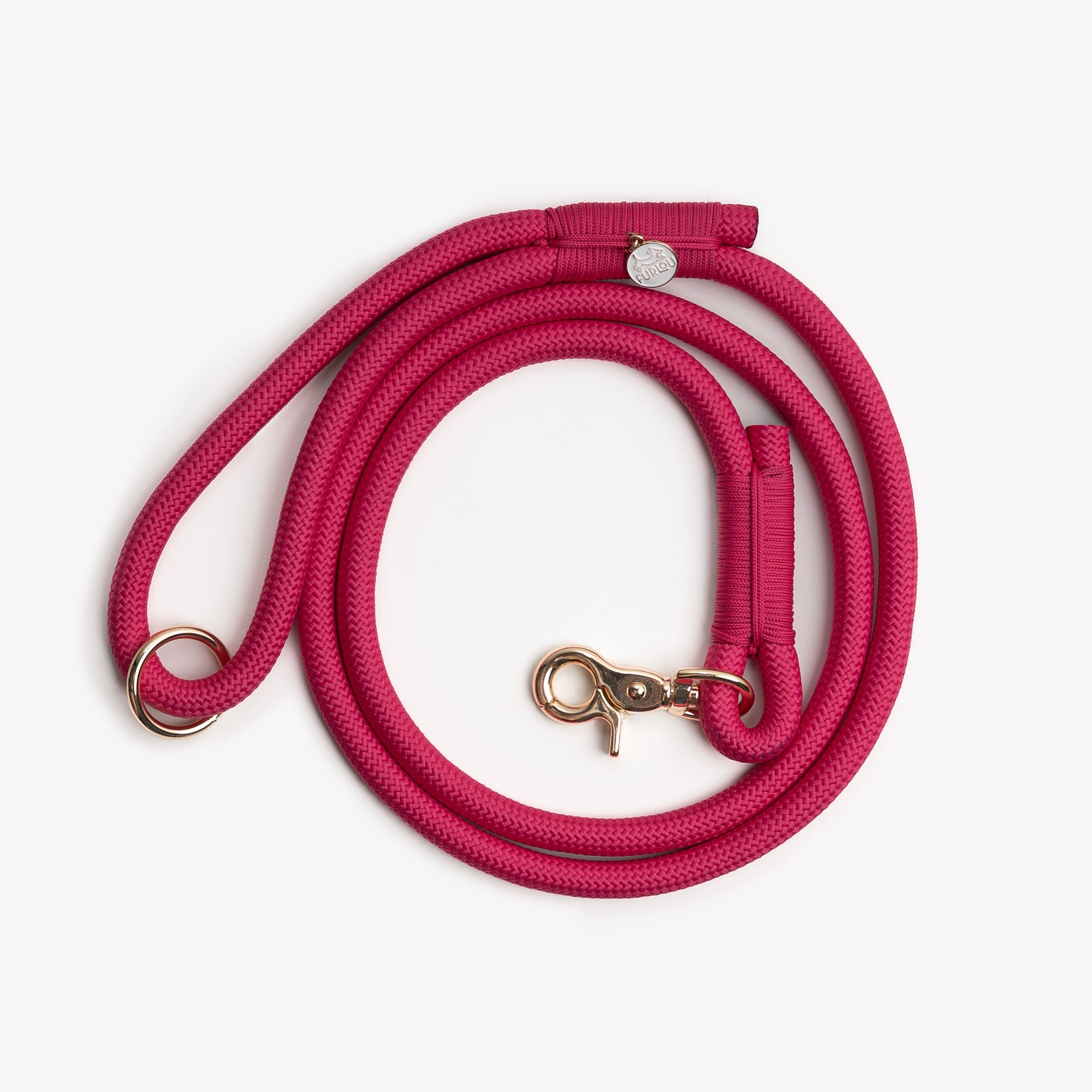 FURLOU | Braided Rope Leash - Magenta | Pretty Good Boy