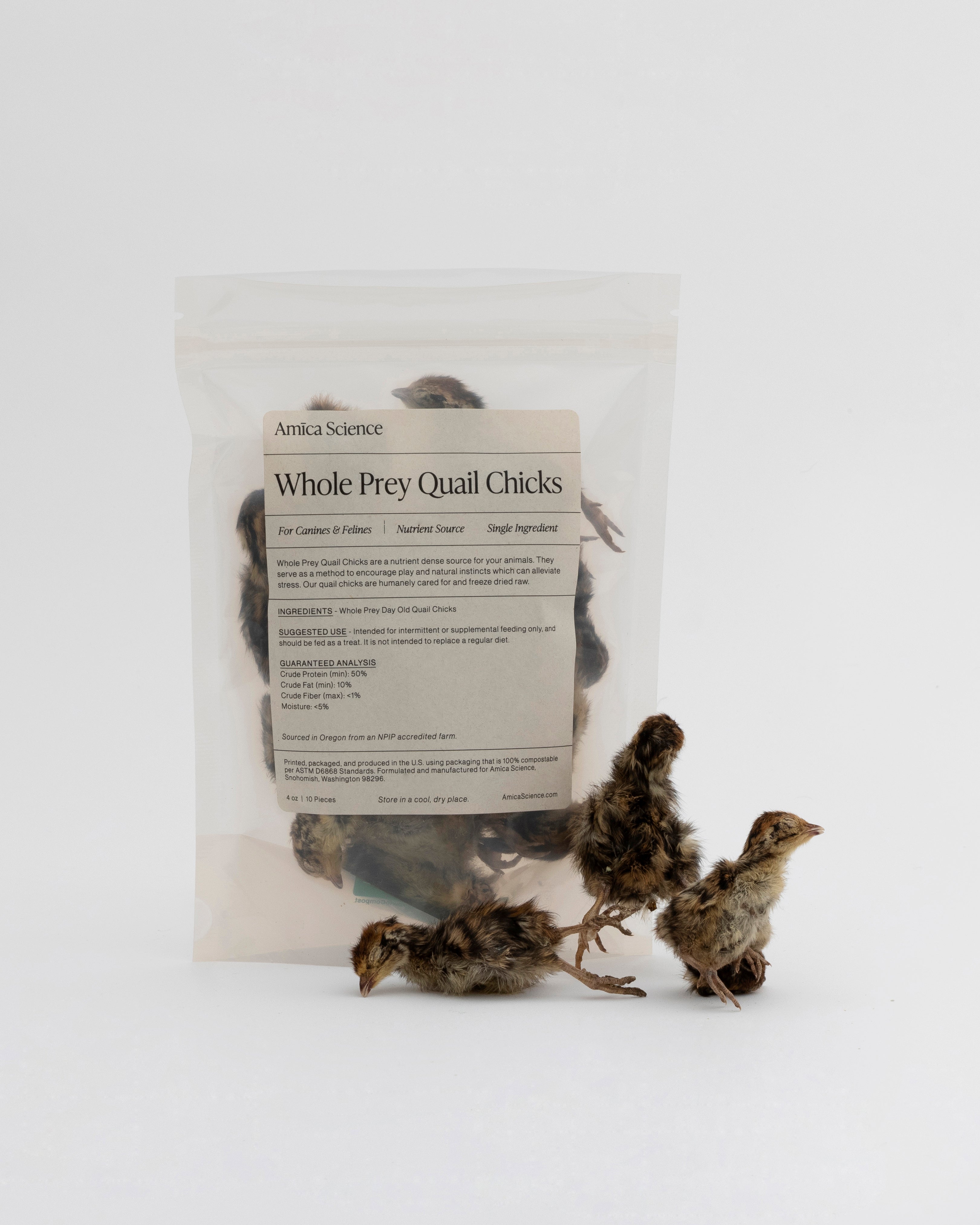 Amica Science | Whole Prey Quail Chicks | Pretty Good Boy